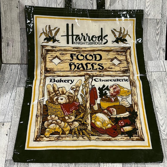 Harrods | Bags | Harrods Green Oil Cloth Food Tote Bag | Poshmark